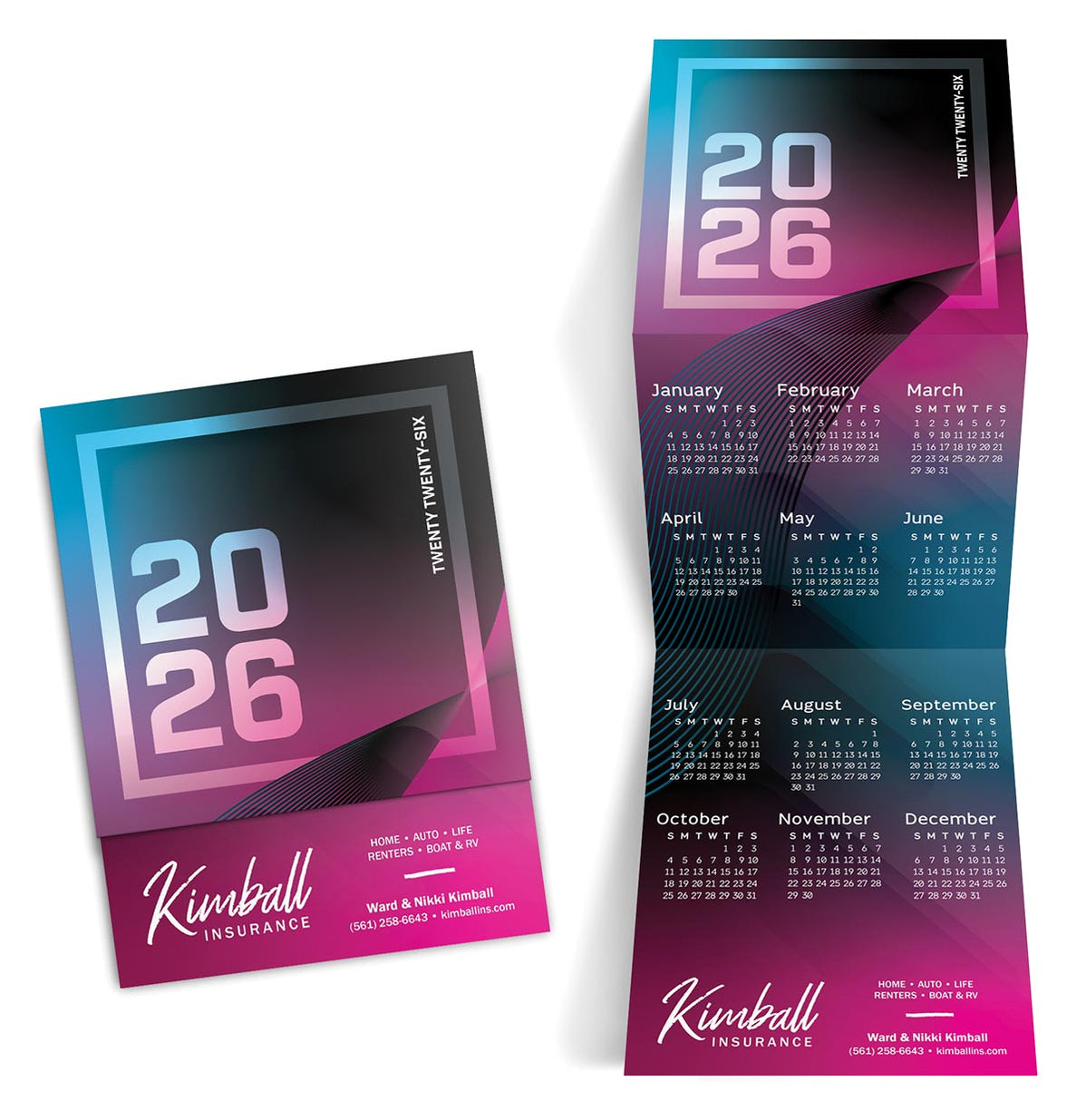 Custom Tri-Fold Calendars, Z-Fold Calendar Cards | On The Ball Promotions