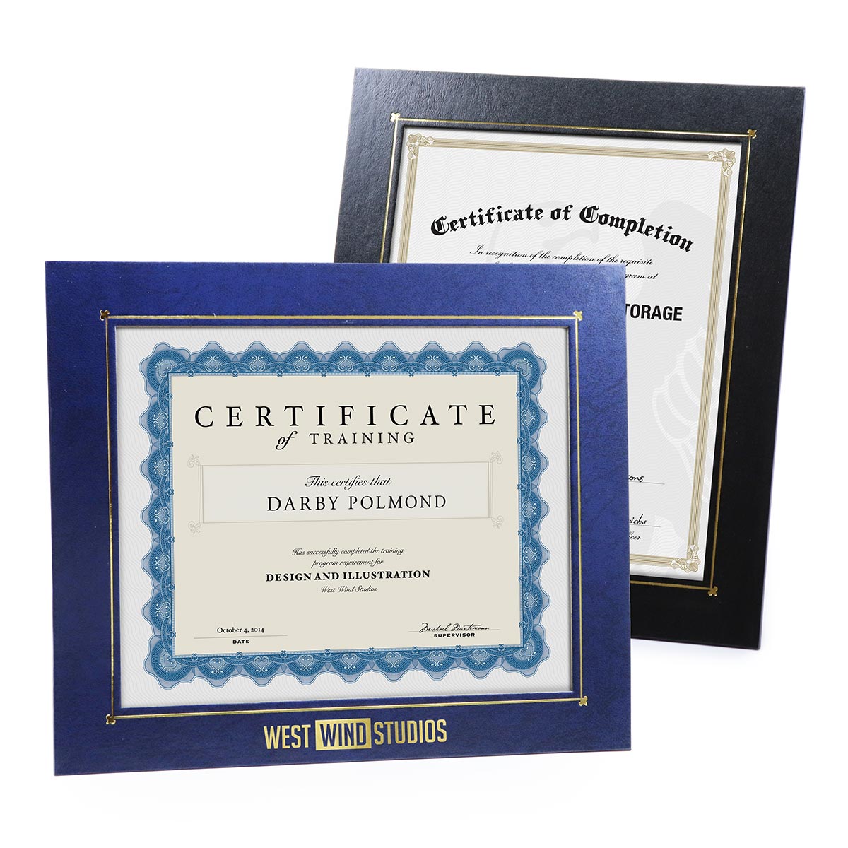 Custom 8x10 Deluxe Certificate Frame, Blue or Black - Add Your Logo ...